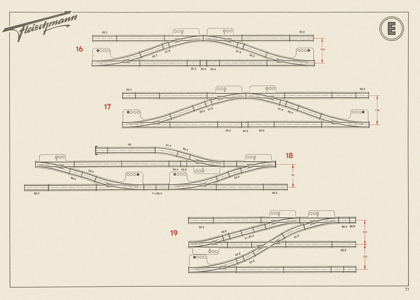 conrad-antiquario Katalogarchiv Fleischmann Gleisanlagen Spur H0 1957