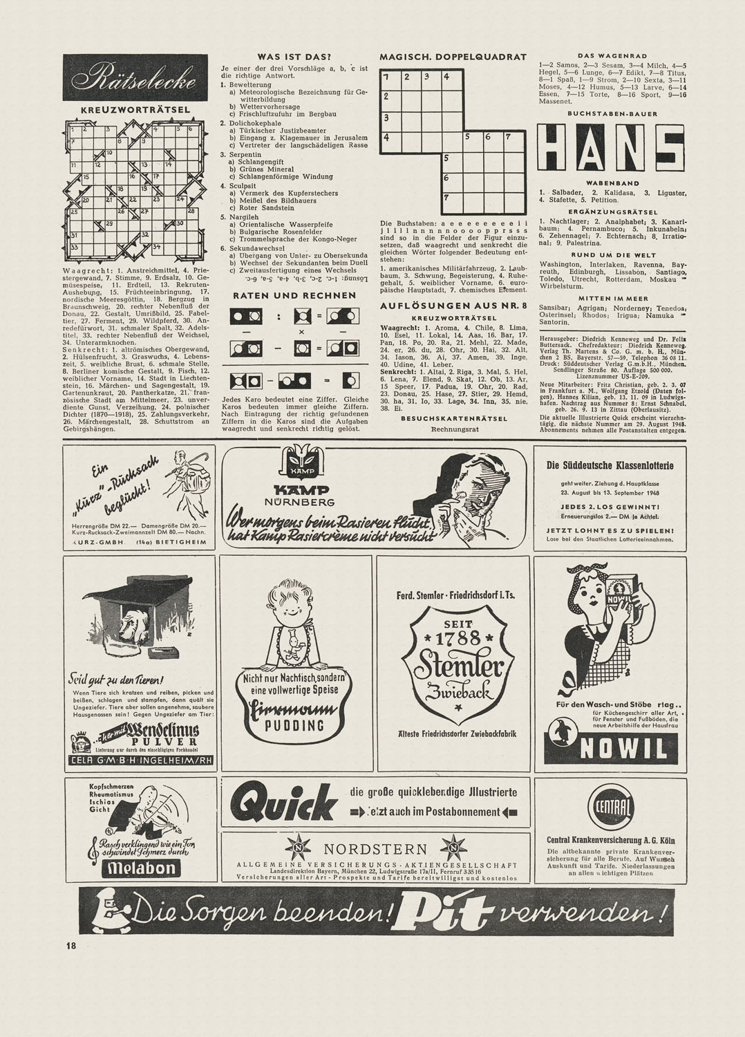 conrad-antiquario Quick Ausgabe Nr. 9 August 1948